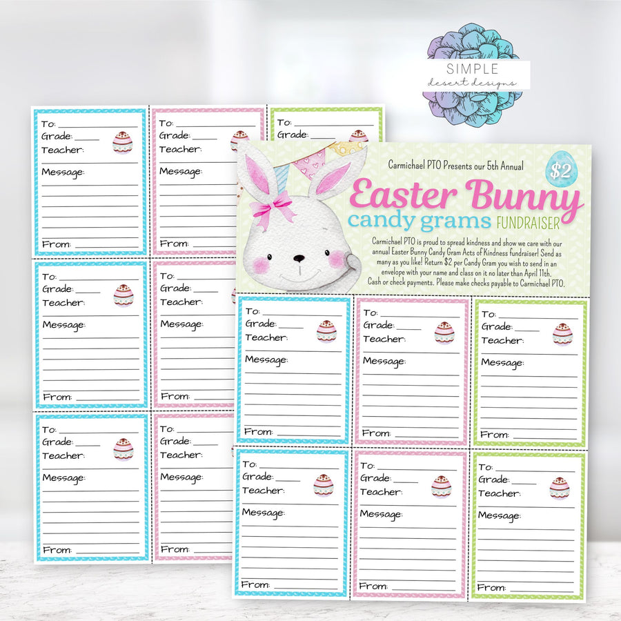 Easter Bunny Candy Gram Sheet – Simple Desert Designs