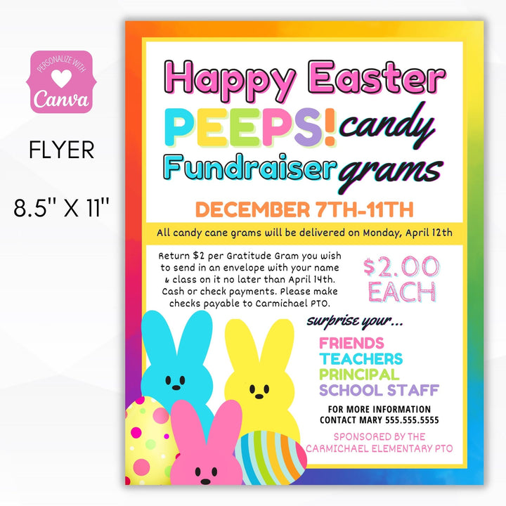 Easter Peeps Candy Gram Fundraiser Set | Simple Desert Designs