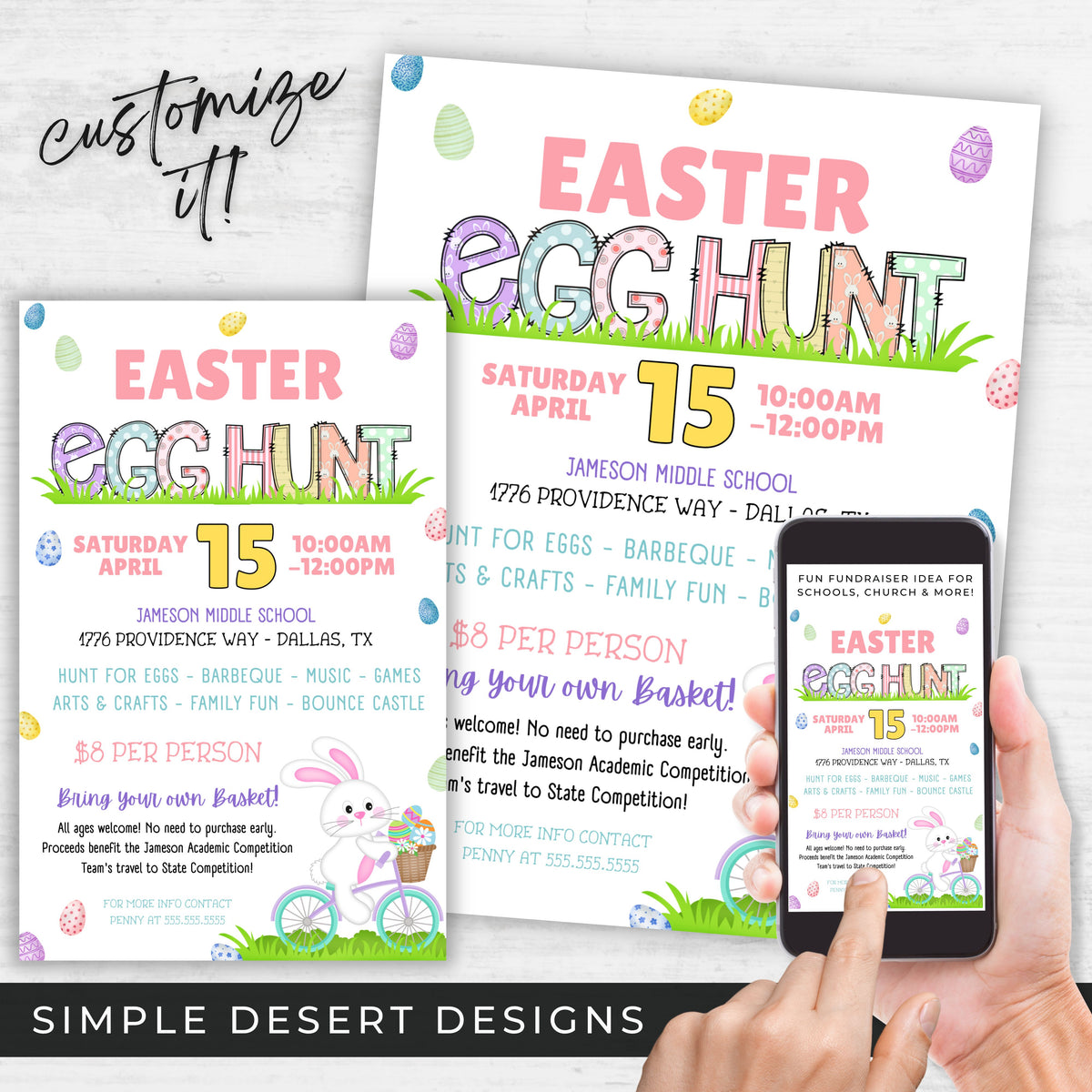 Easter Egg Hunt Flyer Template - Simple Desert Designs
