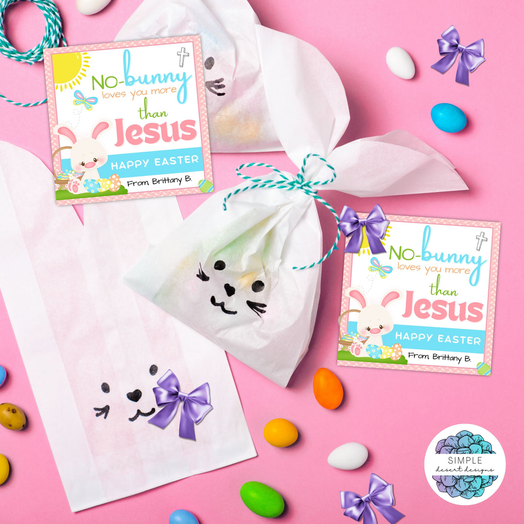 Easter Gift Tag Jesus Loves You Square | Simple Desert Designs