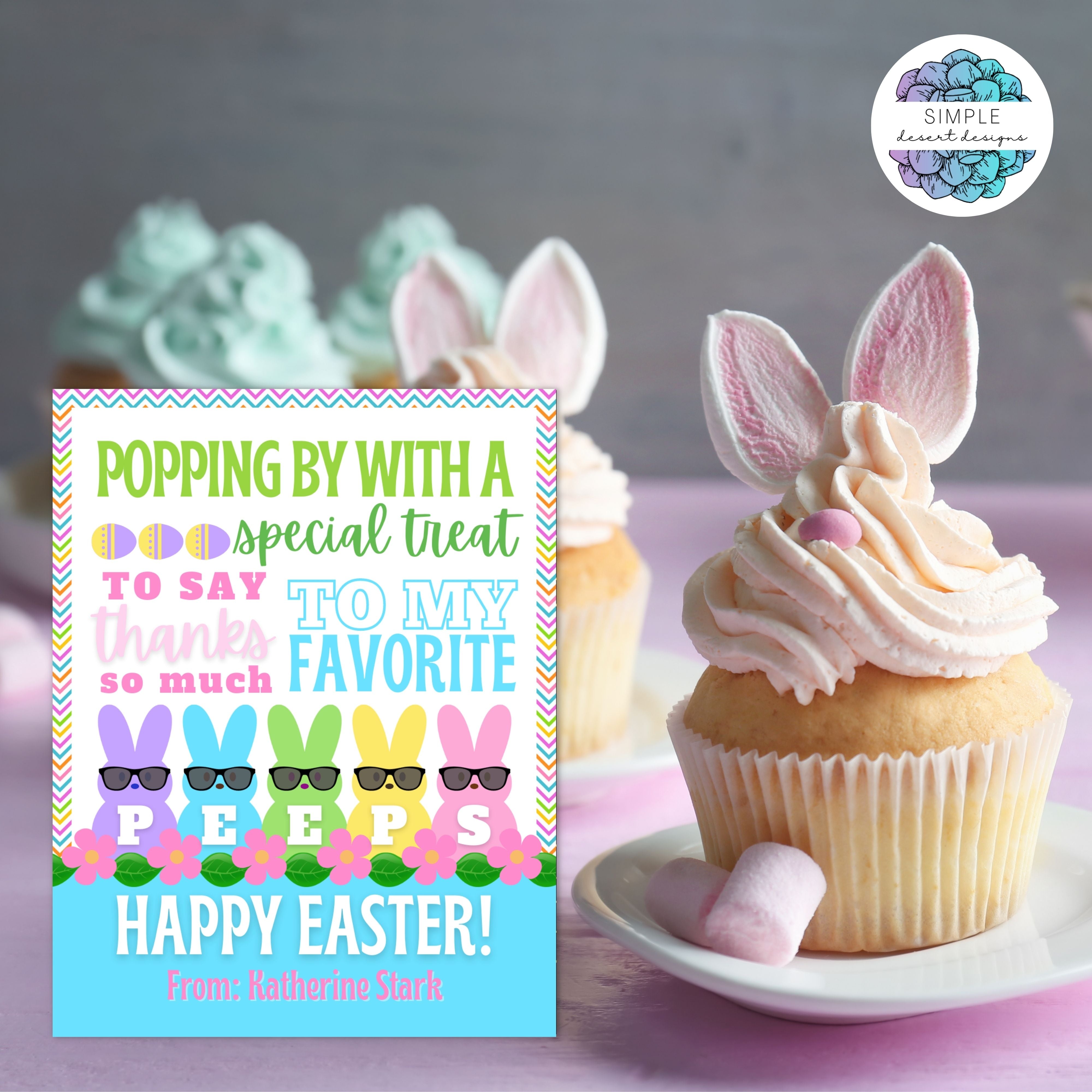 Easter Peeps Gift Tag Editable – Simple Desert Designs