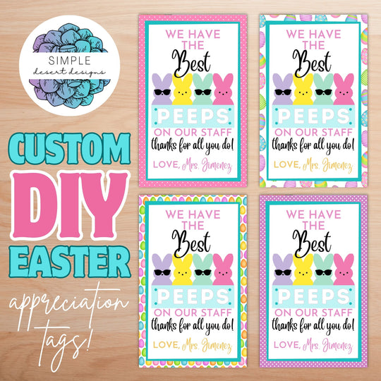 Easter Teacher Gift Tag Editable – Simple Desert Designs
