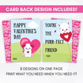 Editable Animal Valentines Cards Set of 8 Classroom Valentines | Simple ...
