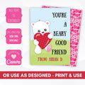 Editable Animal Valentines Cards Set of 8 Classroom Valentines | Simple ...