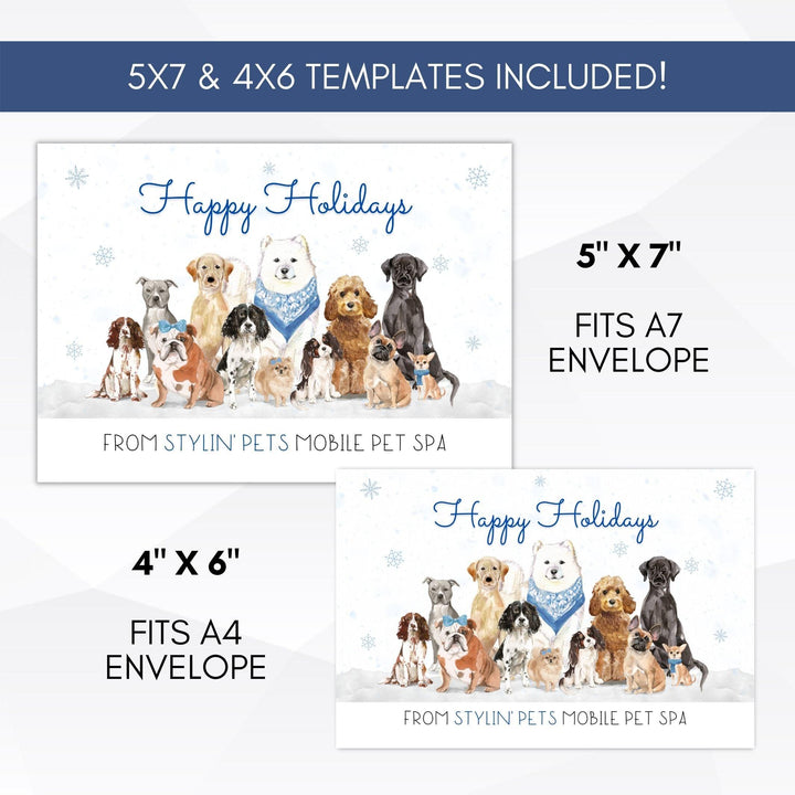 Editable Dogs Holiday Card | Simple Desert Designs