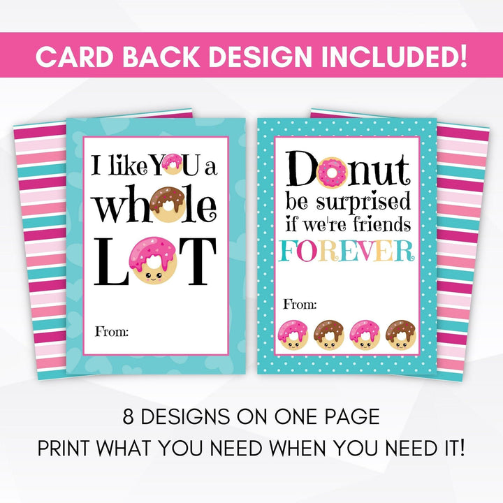 Editable Donut Classroom Valentines Cards – Simple Desert Designs