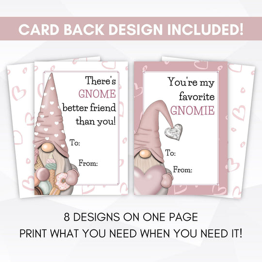 Editable Gnome Classroom Valentines Cards – Simple Desert Designs