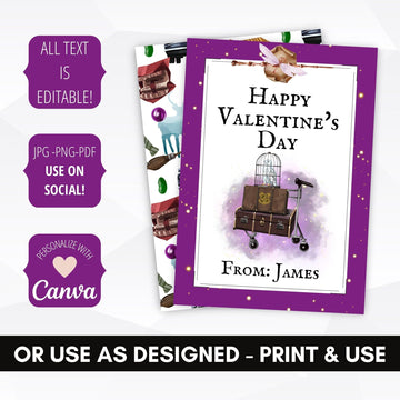 Editable Magical Class Valentines Cards – Simple Desert Designs