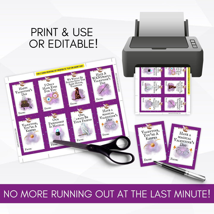 Editable Magical Class Valentines Cards – Simple Desert Designs