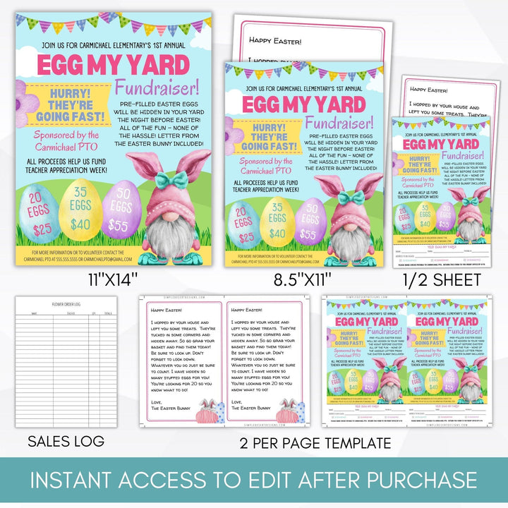 Egg My Yard Easter Invitation Flyer Bundle | Simple Desert Designs