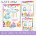 Bright Egg My Yard Easter Invitation Flyer Set | Simple Desert Designs