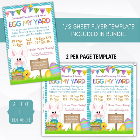 Egg My Yard Easter Invitation Mega Flyer Set Fundraiser | Simple Desert ...