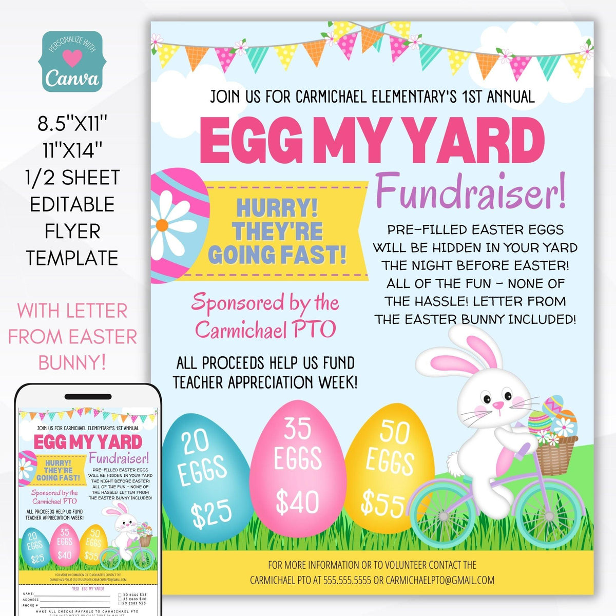 Egg My Yard Easter Flyer Template Set - Simple Desert Designs