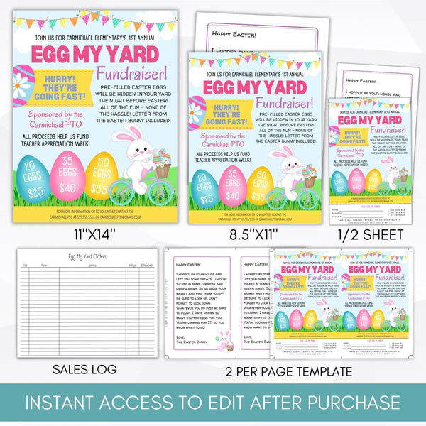 Egg My Yard Easter Flyer Template Set - Simple Desert Designs