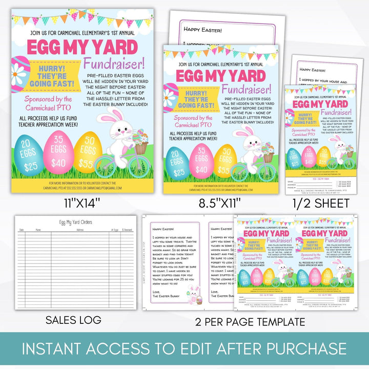 Egg My Yard Easter Invite Flyer Set – Simple Desert Designs
