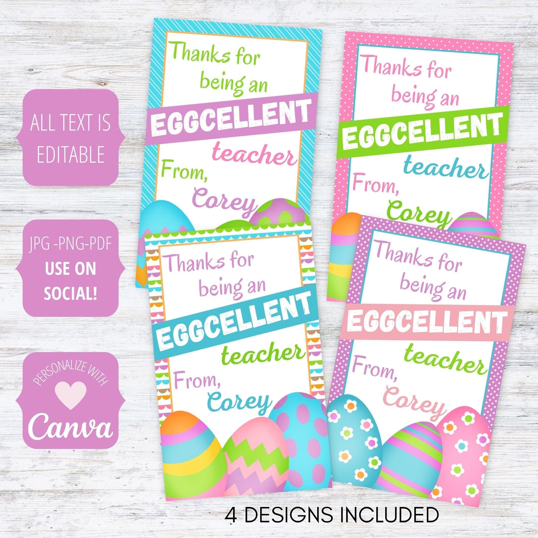 Eggcelent Teacher Easter Favor Tags – Simple Desert Designs