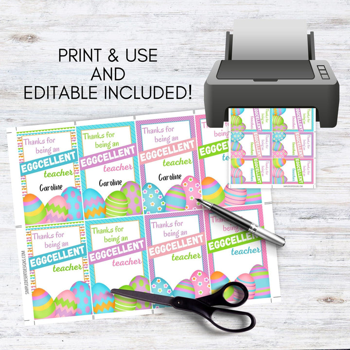 Eggcelent Teacher Easter Favor Tags – Simple Desert Designs