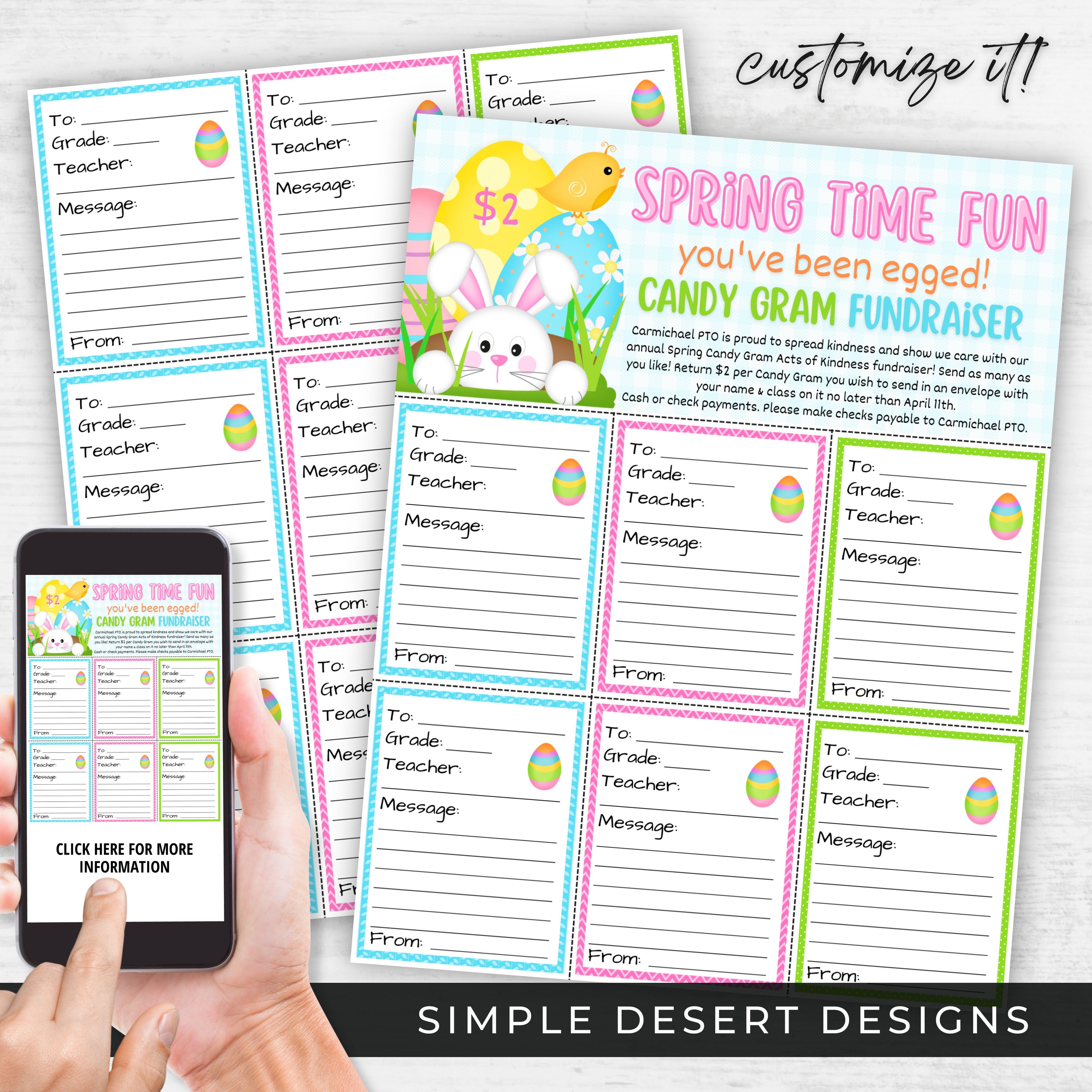 Easter Cute Candy Gram Template - Simple Desert Designs