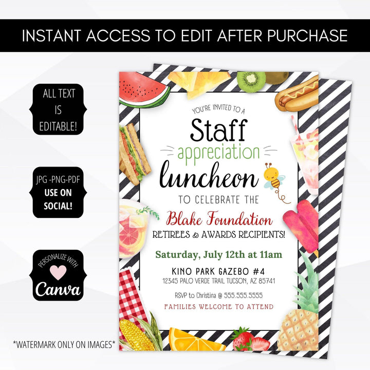 Employee Appreciation Lunch Invitation | Simple Desert Designs