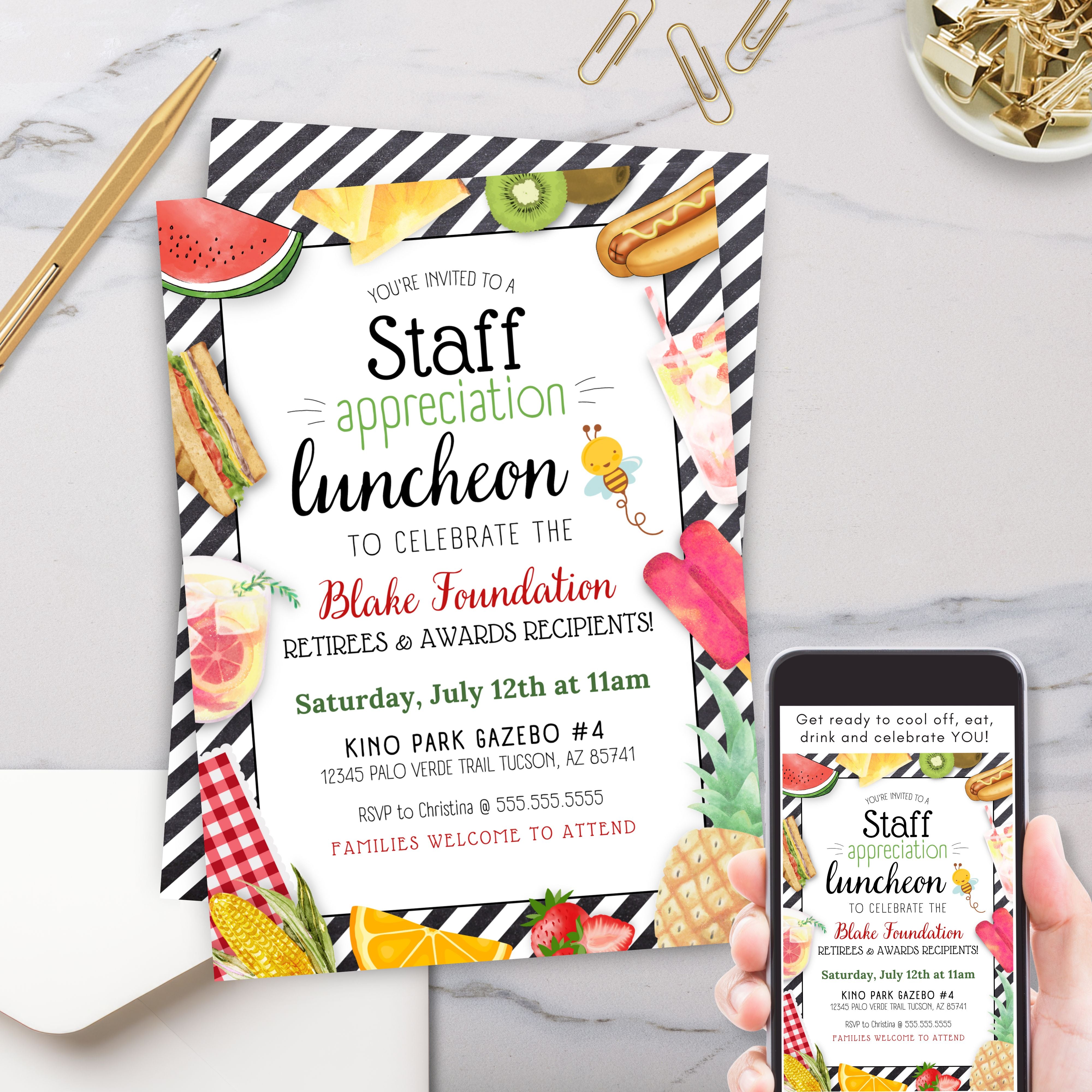 Employee Appreciation Lunch Invitation – Simple Desert Designs