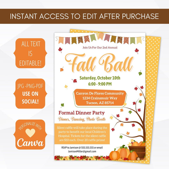Fall Ball Invitation – Simple Desert Designs