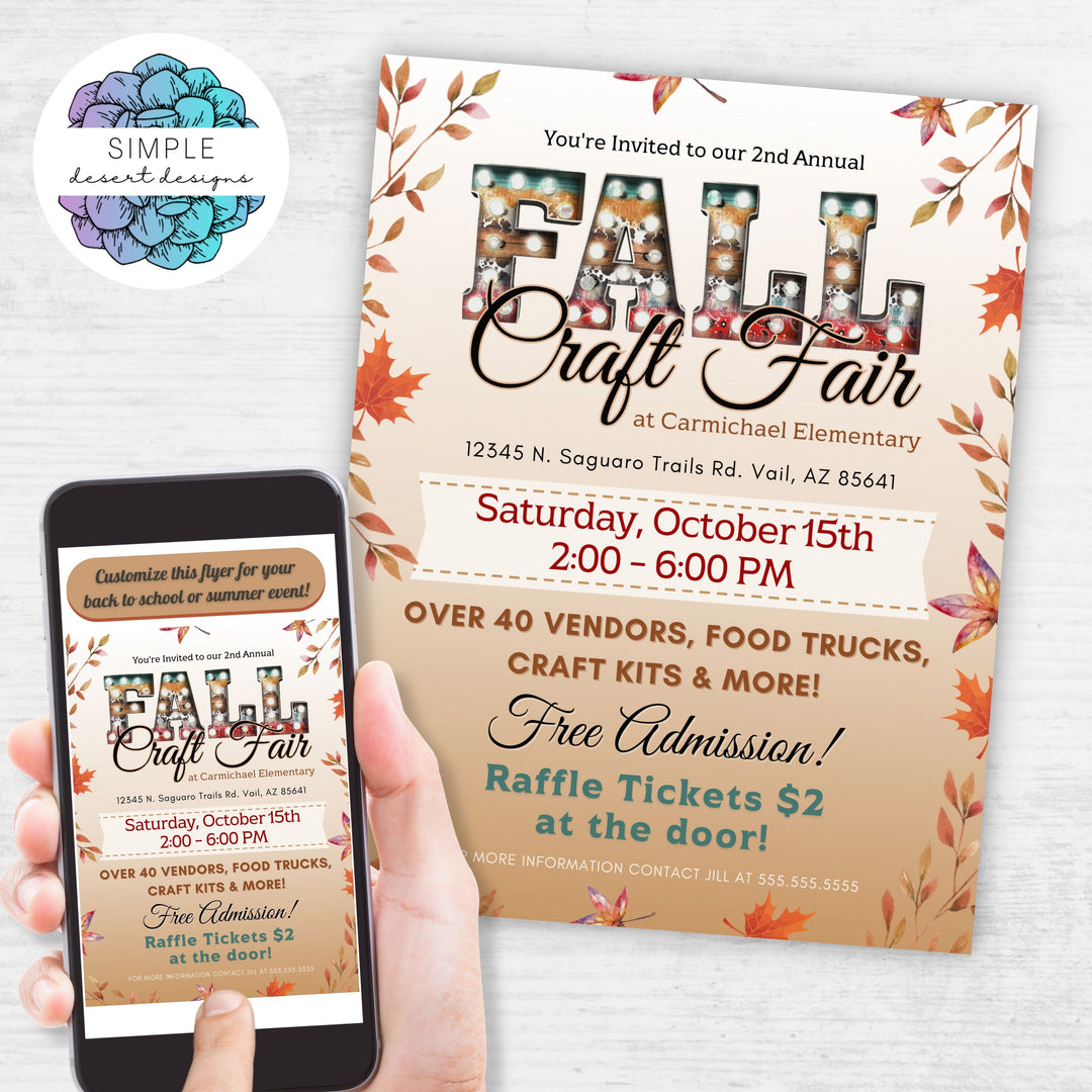 Fall Craft Fair Flyer | Simple Desert Designs