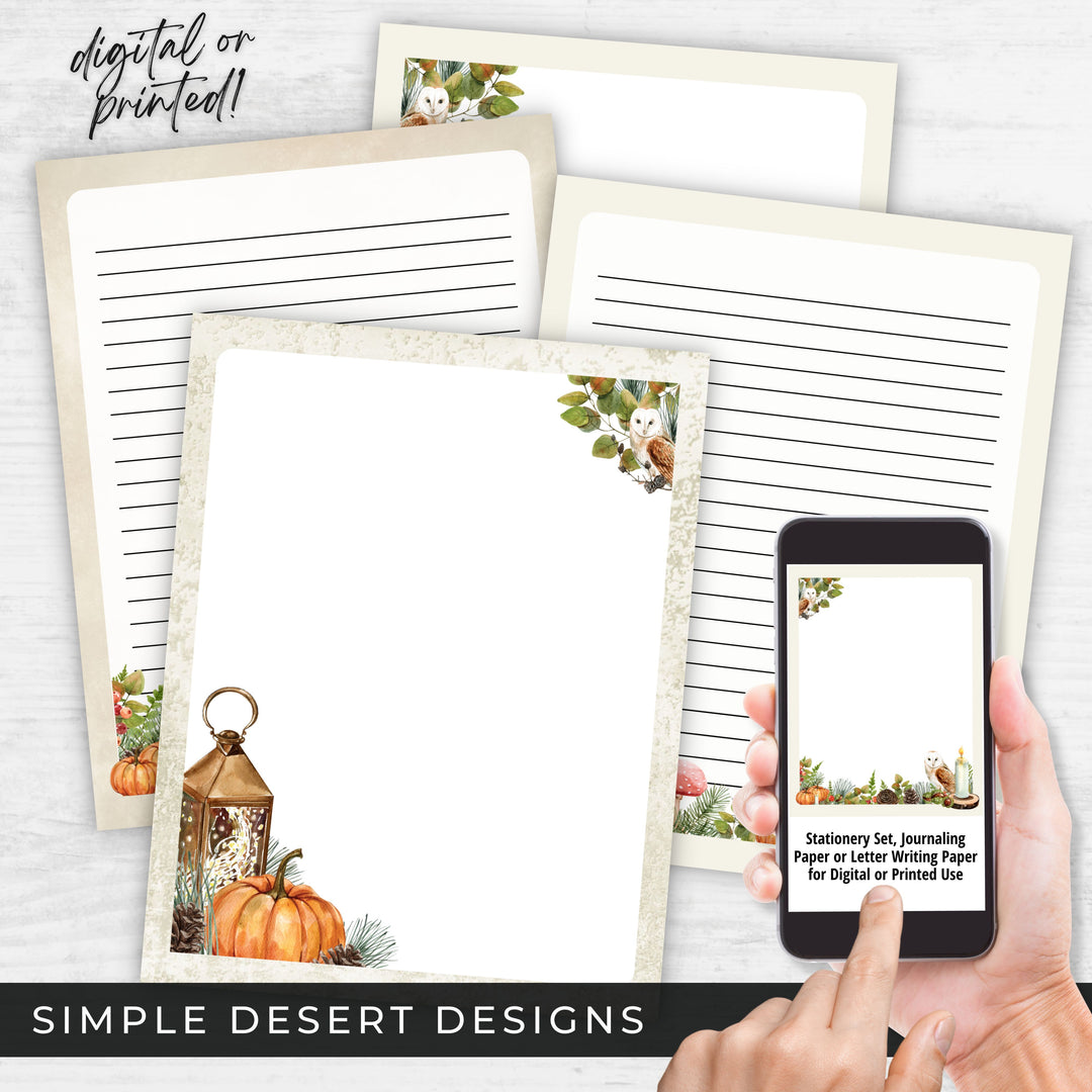 Fall Lights Journal Paper Stationery Set – Simple Desert Designs