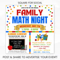 Family Math Night Party Invite Flyer Set – Simple Desert Designs