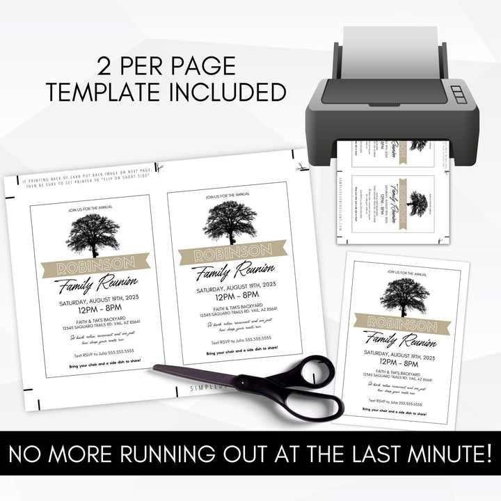 Family Reunion Invite Template | Simple Desert Designs