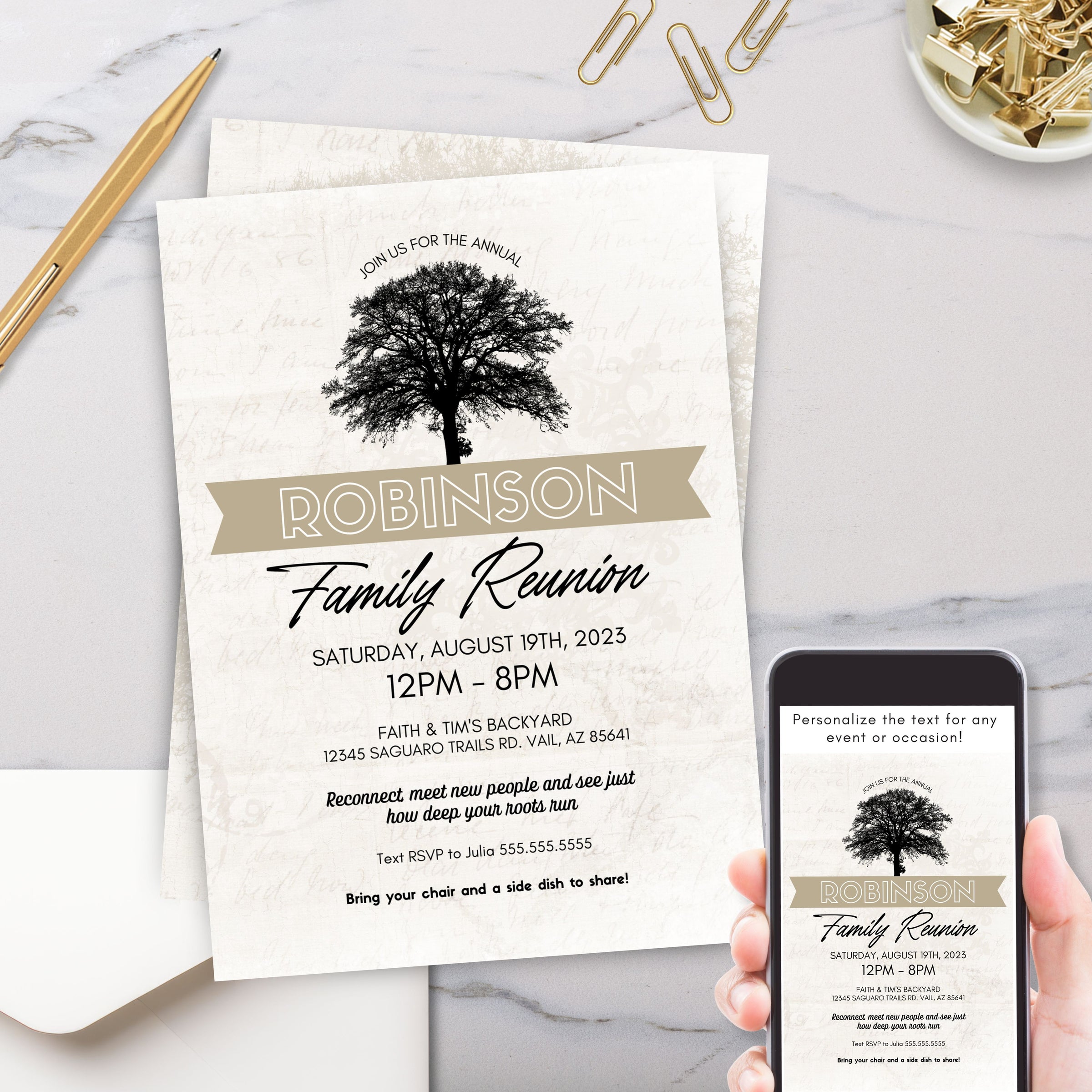 Family Gathering Invitation Template - Simple Desert Designs