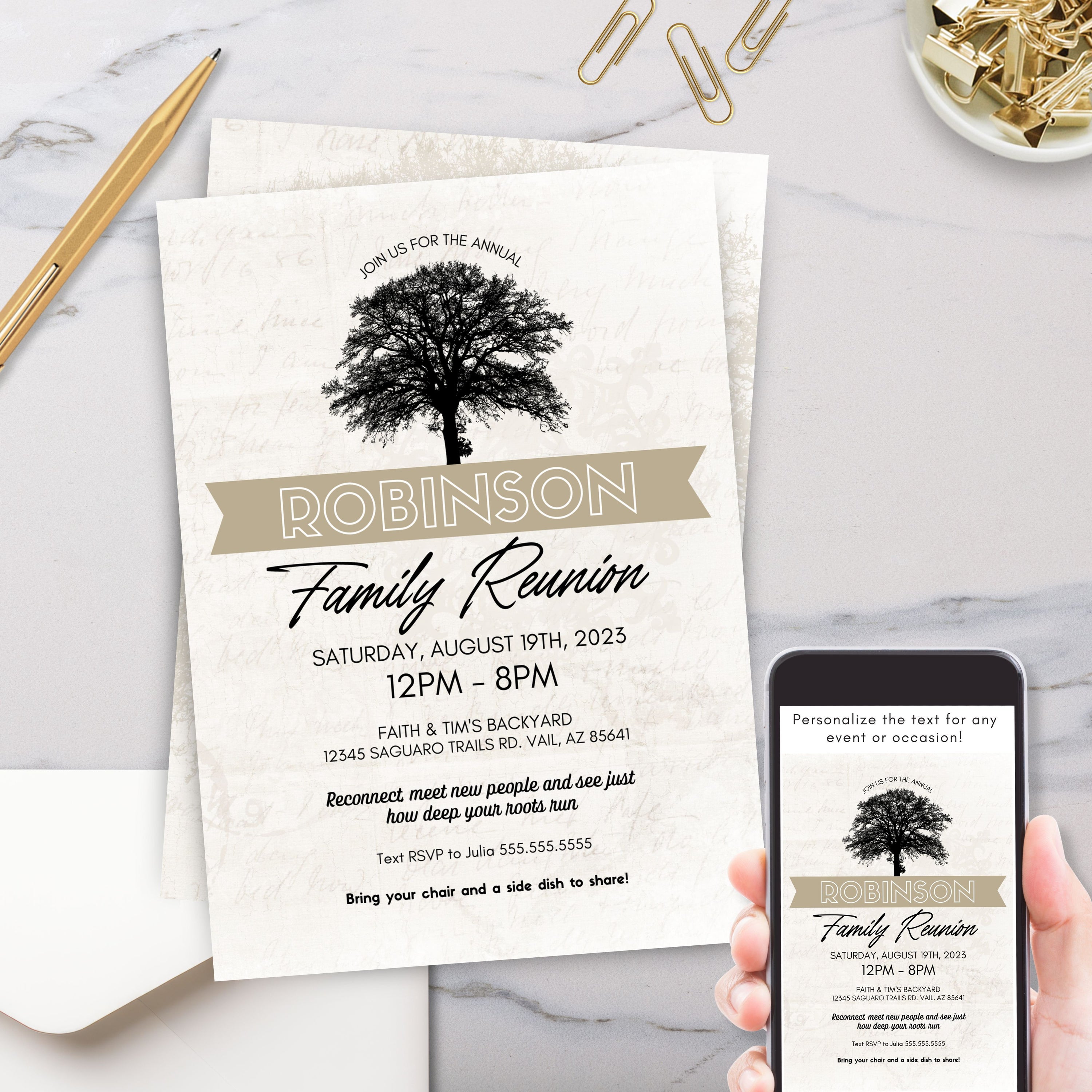 Family Gathering Invitation Template - Simple Desert Designs