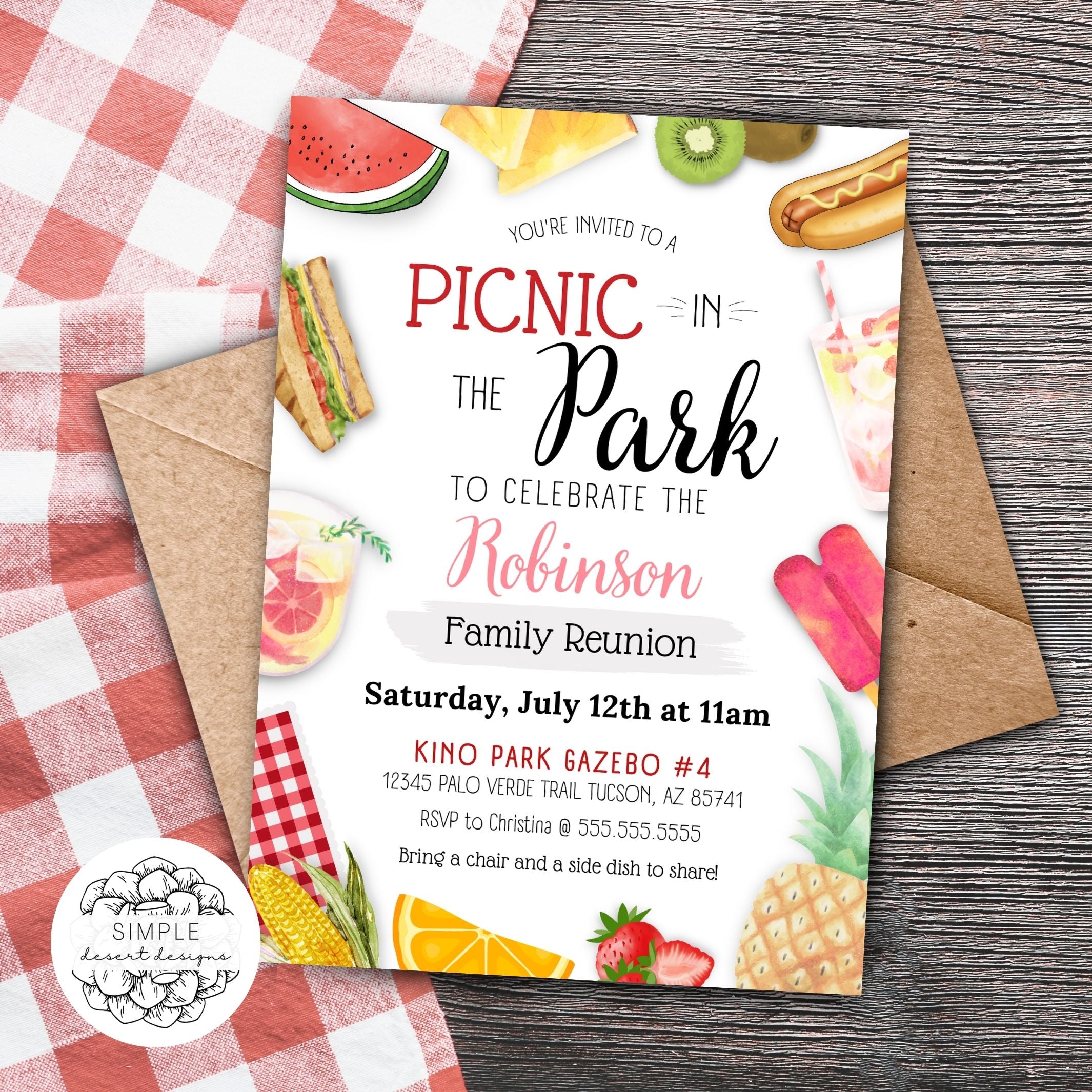 Family Picnic Invitations Templates Free Printable, Customizable