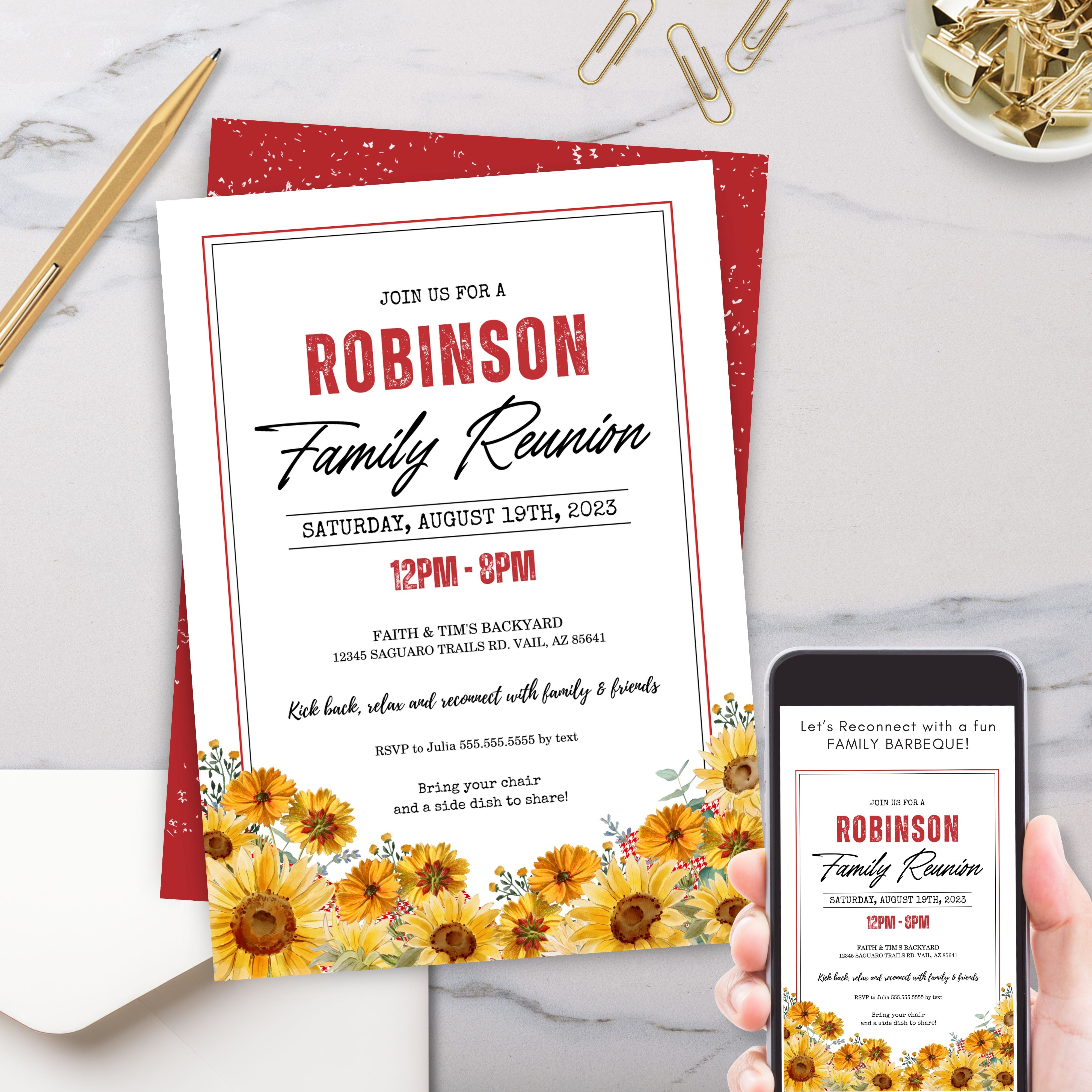 Family Reunion Invite – Simple Desert Designs
