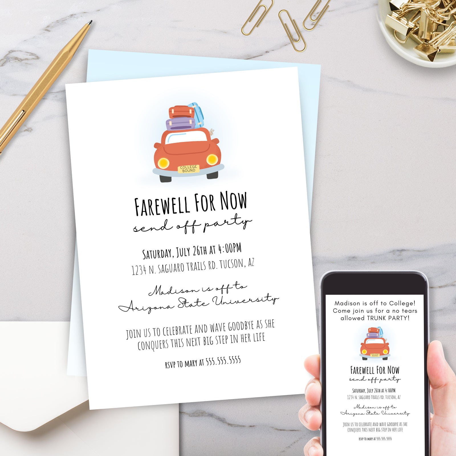 Farewell Party Invitation Template - Simple Desert Designs