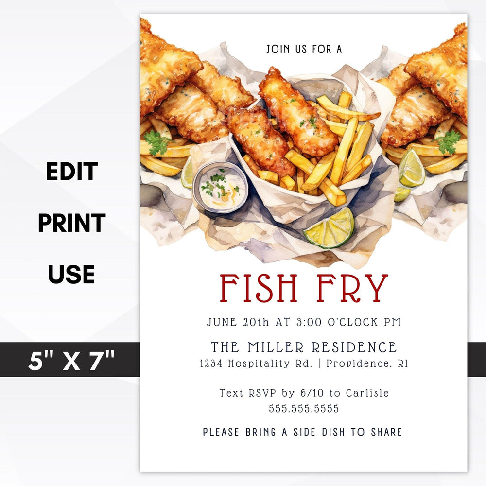 Fish Fry Party Invitation | Simple Desert Designs