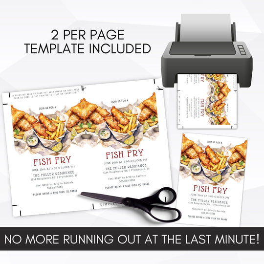 Fish Fry Party Invitation | Simple Desert Designs