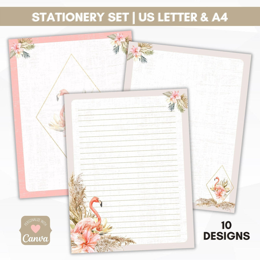 Flamingo Journal Paper Stationery Set – Simple Desert Designs