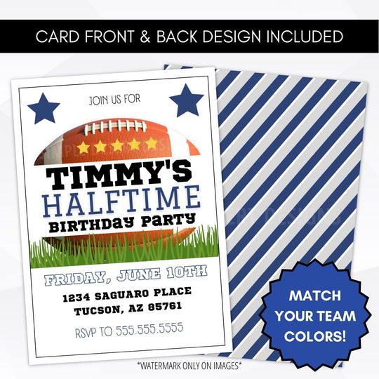 Football Sports Theme Invitation Template | Simple Desert Designs