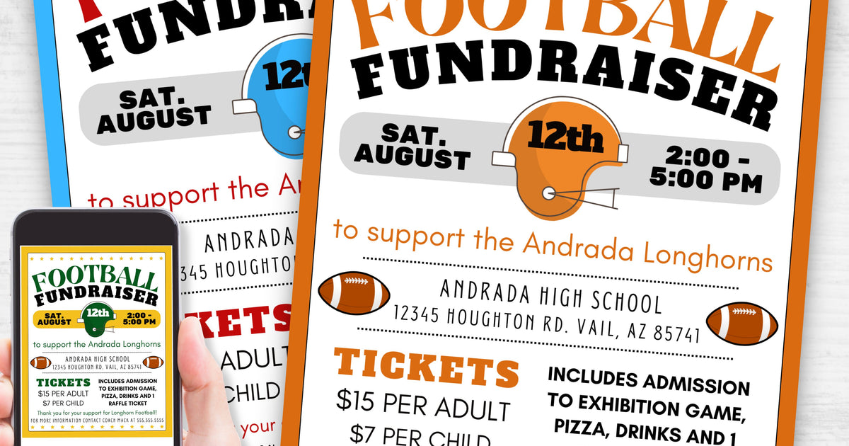 Football Fundraiser Flyer Template | Simple Desert Designs