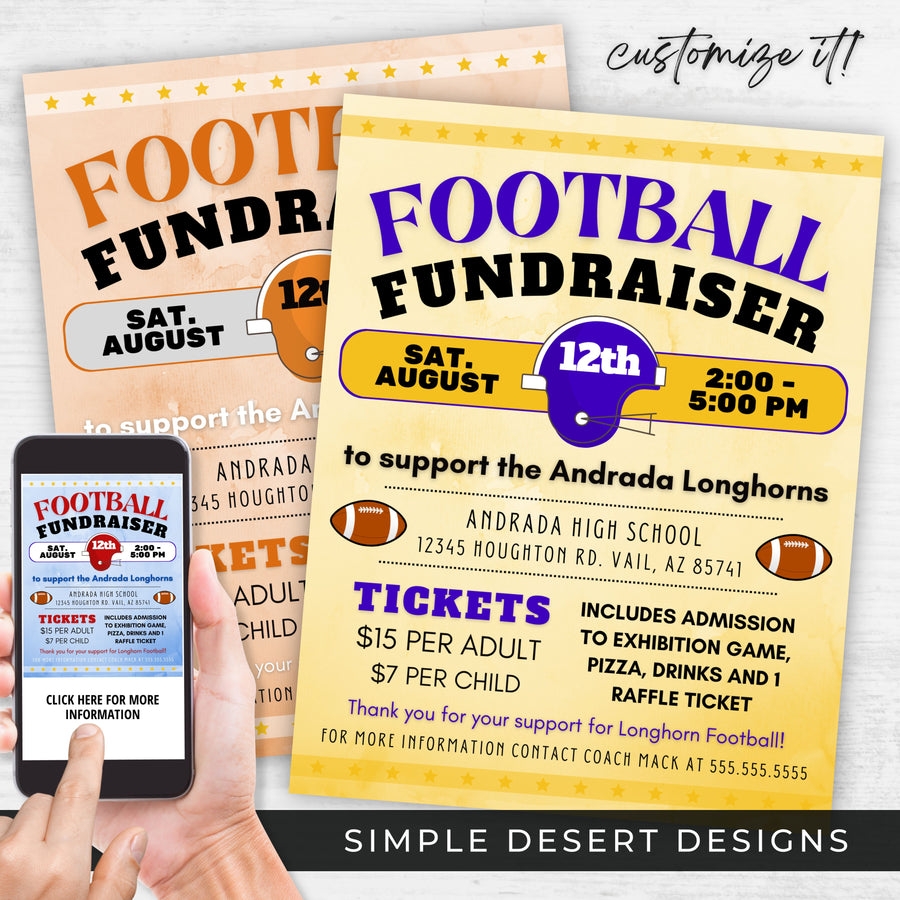 Football Fundraising Flyer – Simple Desert Designs