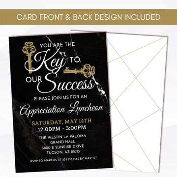 Formal Key to our Success Invitation Editable Template | Simple Desert ...