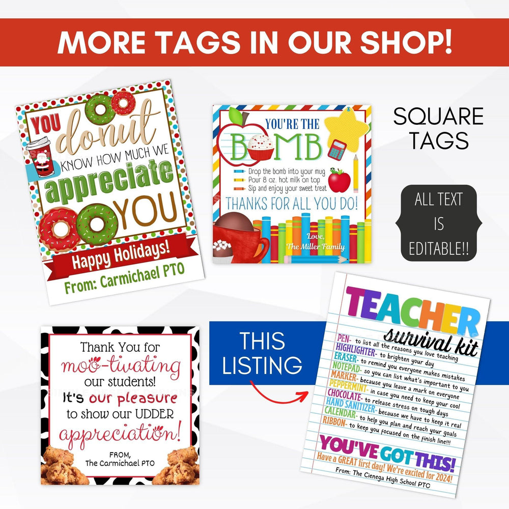 Editable Freshman Gift Tag Template - Simple Desert Designs