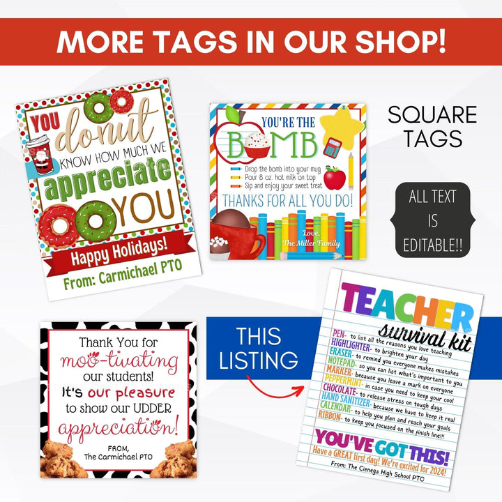 Freshman Survival Kit Gift Tag | Simple Desert Designs