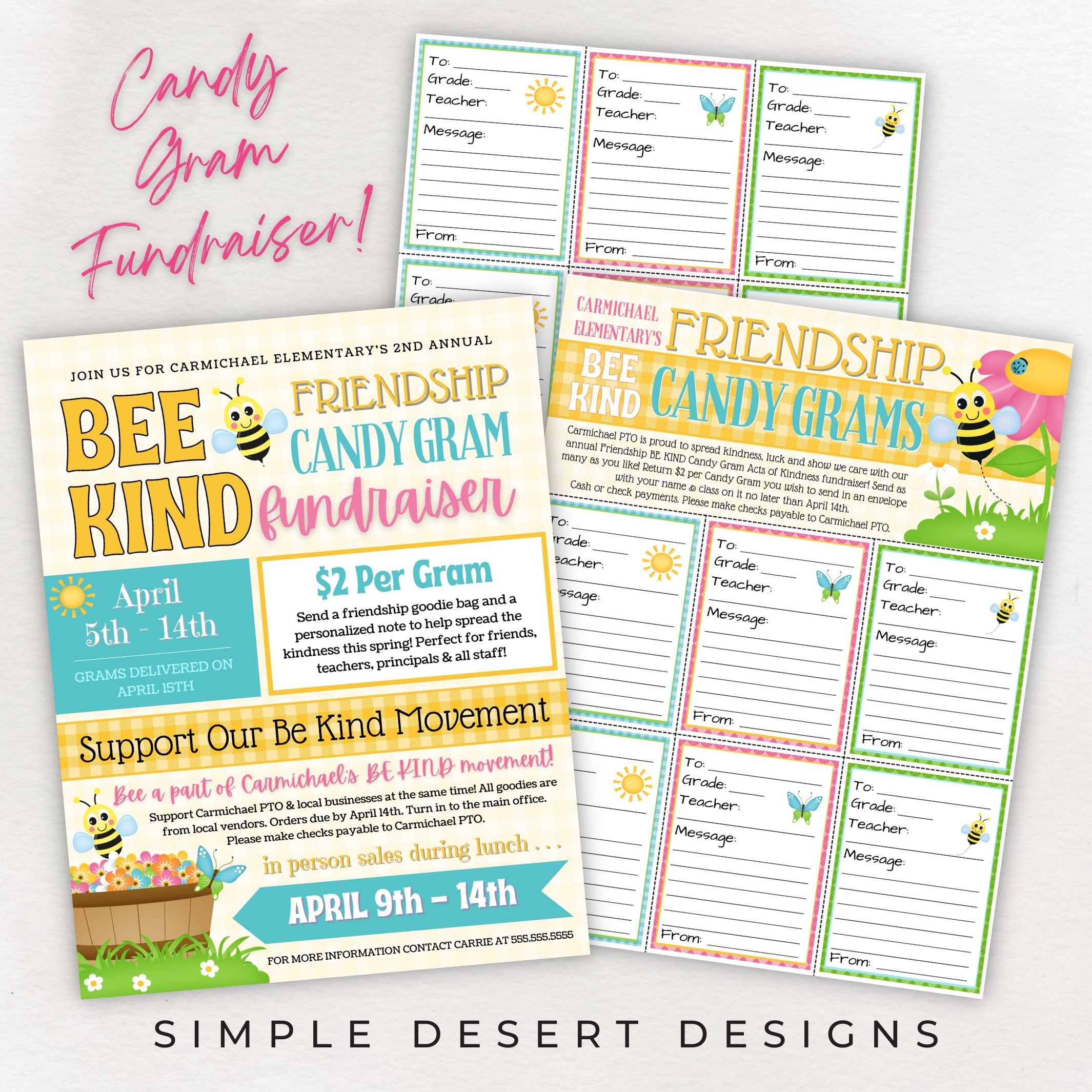 Be Kind Candy Gram Fundraiser Bundle – Simple Desert Designs