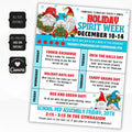 School Work Holiday Spirit Week Itinerary Schedule | Simple Desert Designs