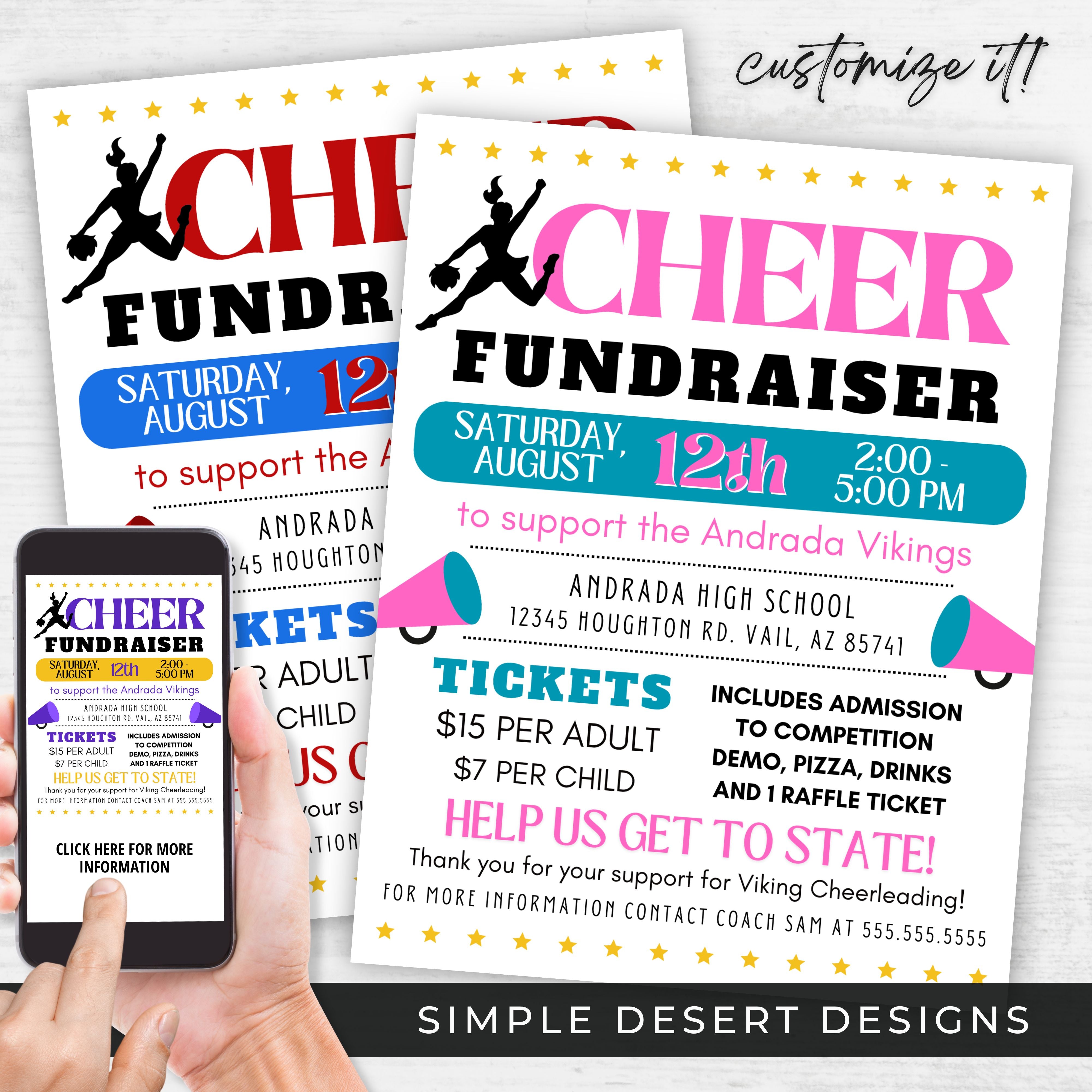 Fundraiser Flyer for Cheerleaders – Simple Desert Designs