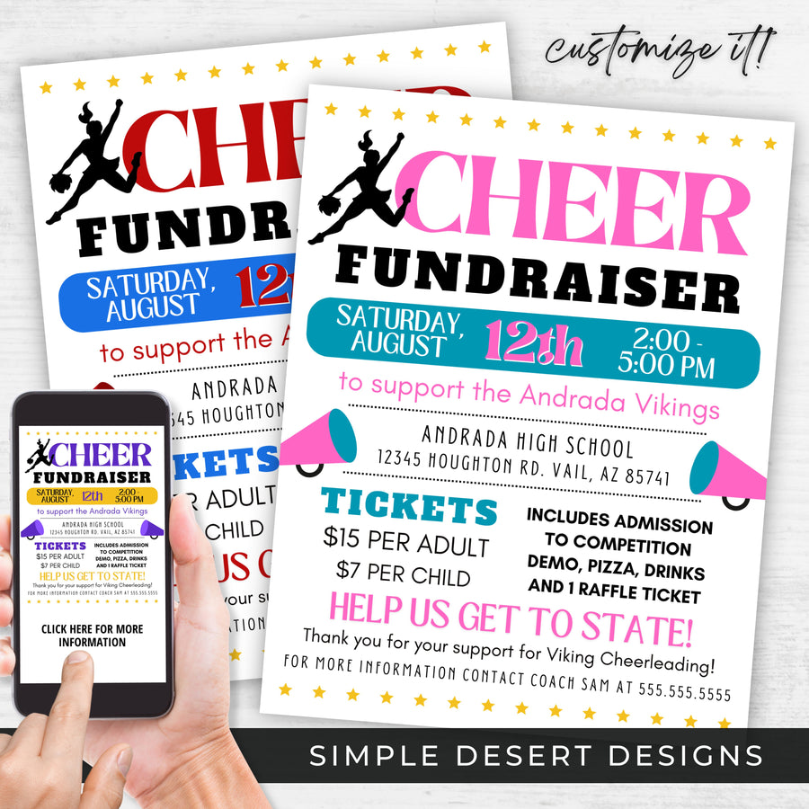 Fundraiser Flyer for Cheerleaders | Simple Desert Designs