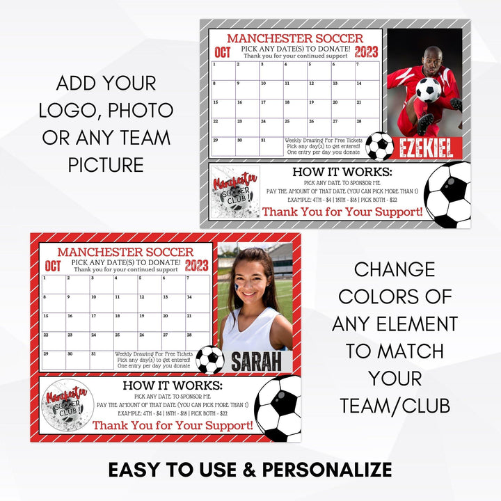 Fundraising Sports Calendar Soccer | Simple Desert Designs