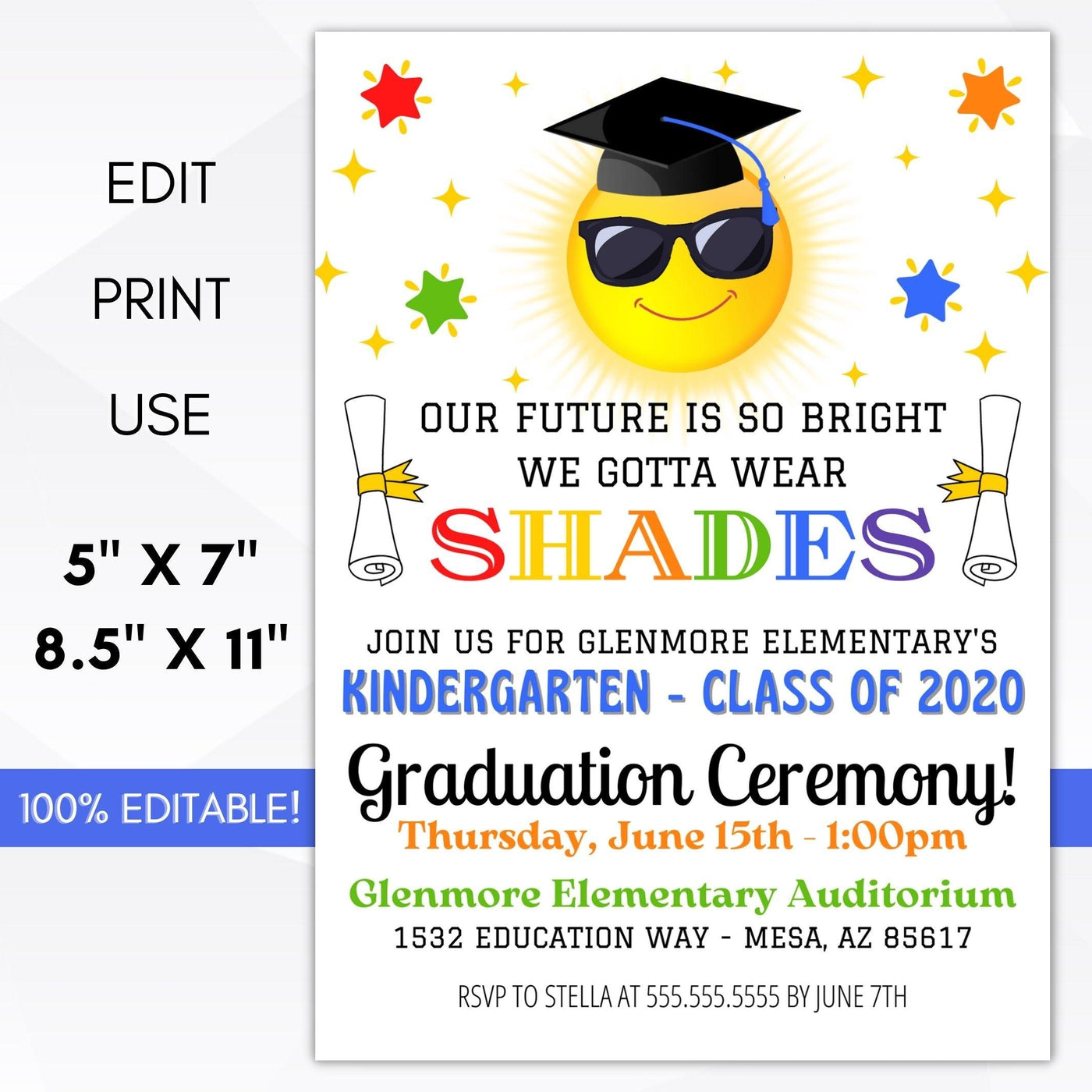 Future Is Bright Graduation Invitation - Simple Desert Designs
