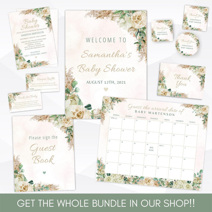 Gender Neutral Floral Thank You Favor Tags | Simple Desert Designs